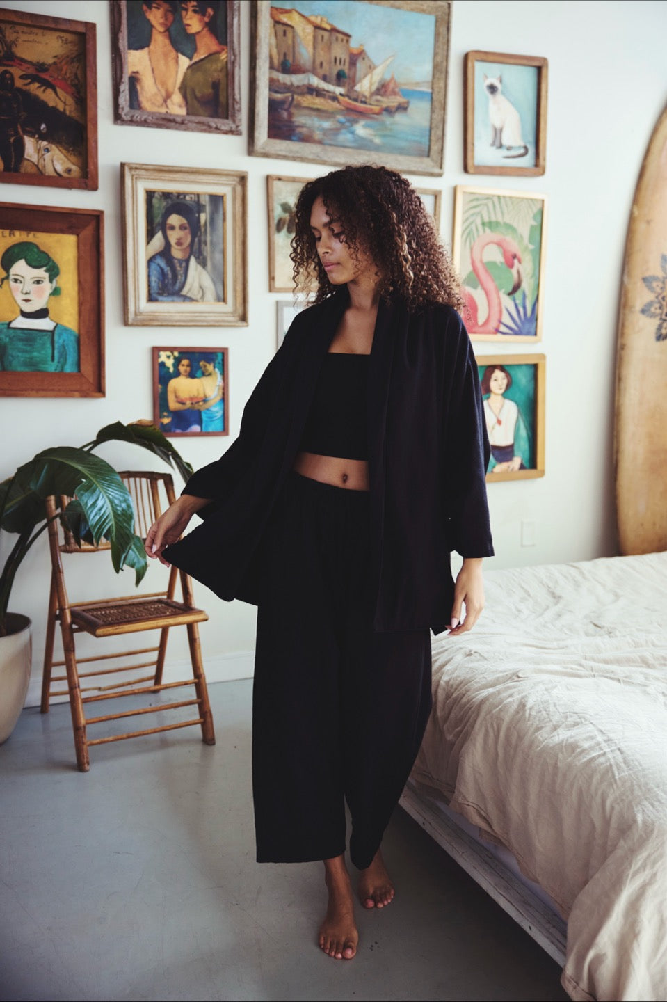 HICKORY HEMP ROBE / BLACK – SOKOI